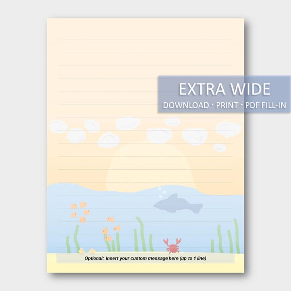 (Digital) Printable Stationery Paper - Sea| PEGlala.com