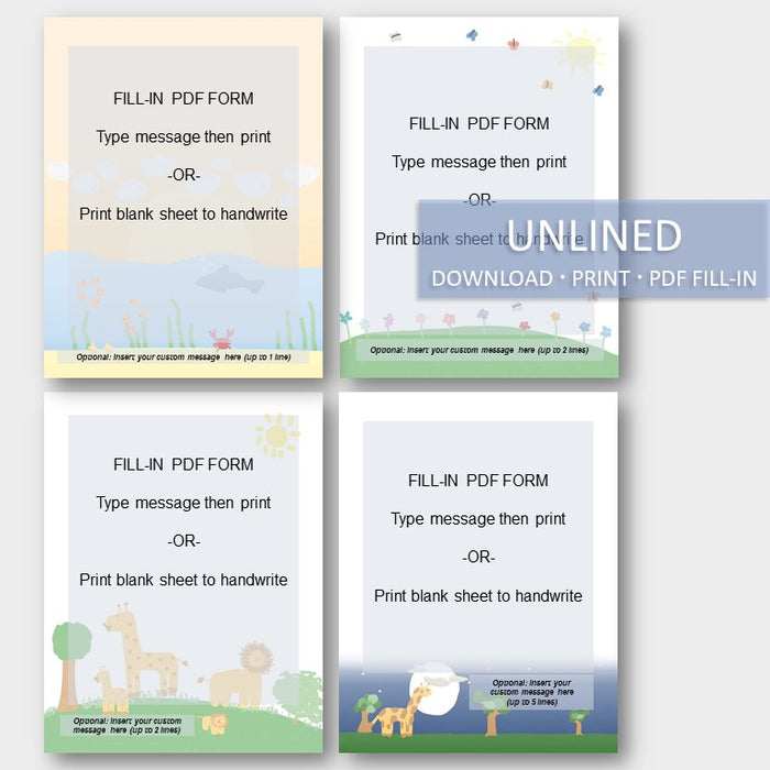 (Digital) Printable Stationery Paper Bundle - Paradise| PEGlala.com